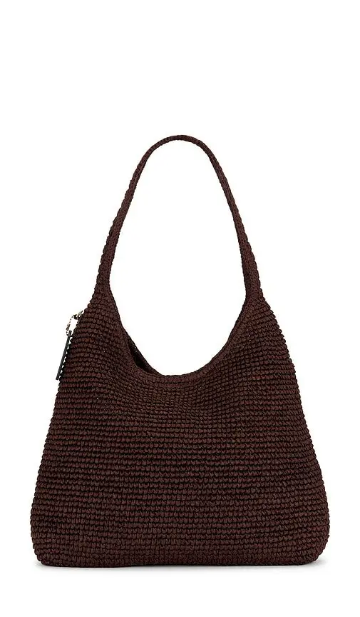 COACH Refined Weave Straw Brooklyn 34 Shoulder Bag - Maple