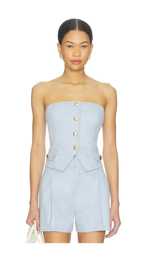 Generation Love Ellery Chambray Bustier - Chambray Blue