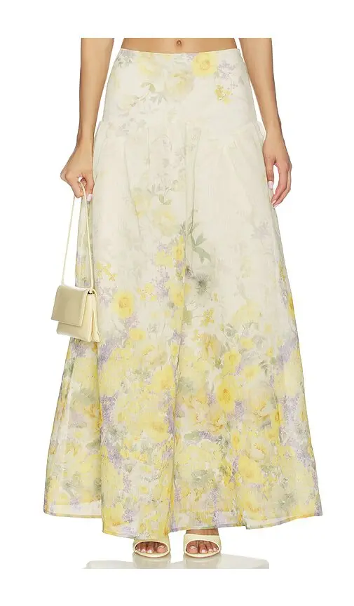 MORE TO COME Carson Skirt - Yellow Floral