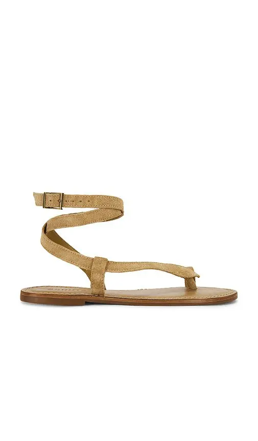 Schutz Cleo Flat Sandal - Ecru Olive
