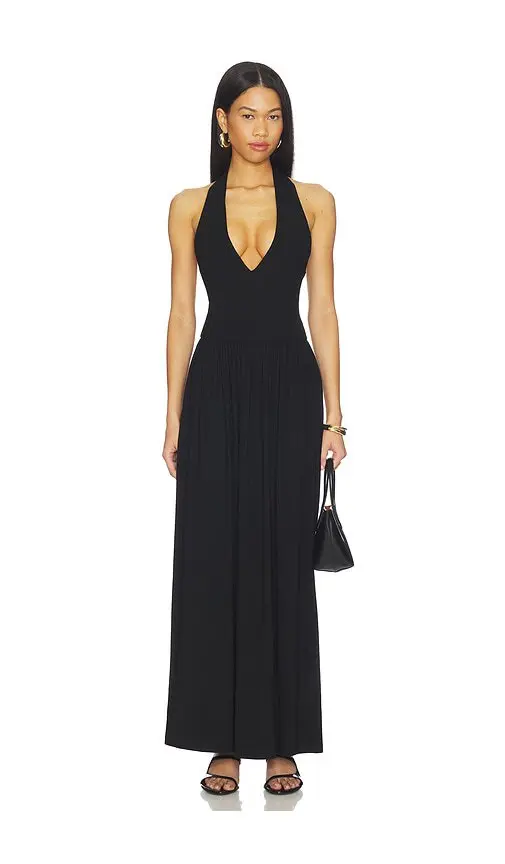 ALL THE WAYS Tenley Halter Maxi Dress - Black