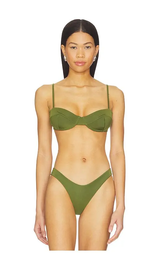 HAIGHT. Adjustable Vintage Bikini Top - Olive Green