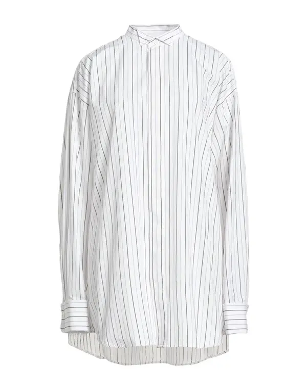 AMI Paris Striped Cotton Poplin Tuxedo Collar Shirt