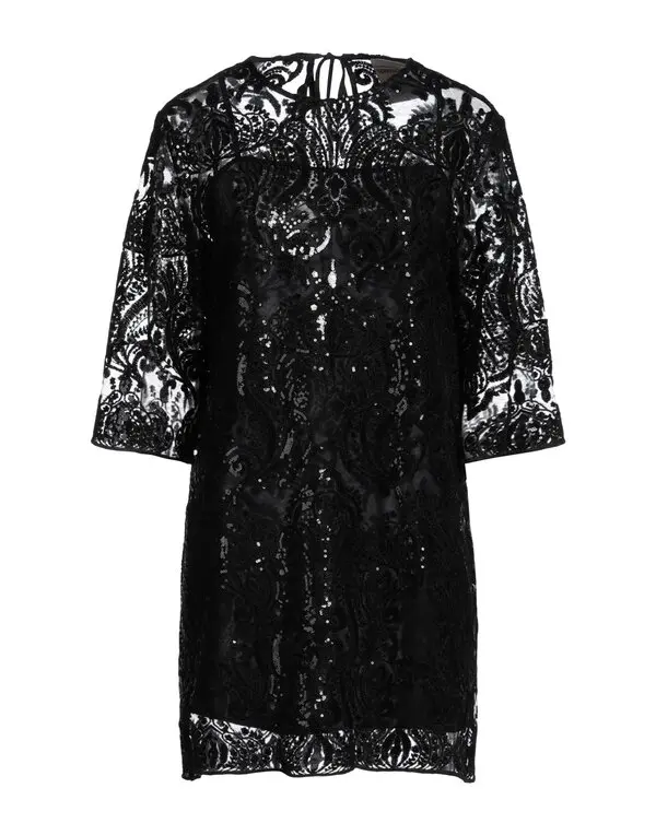 SEMICOUTURE Mini Flared Dress With Lace And Sequin Detailing