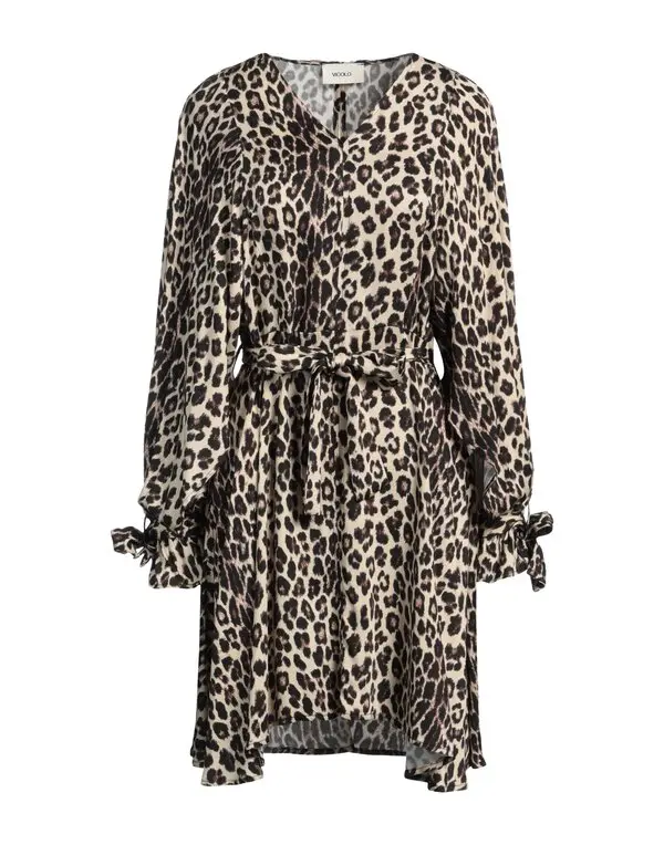 VICOLO Mini Leopard-print Viscose Dress