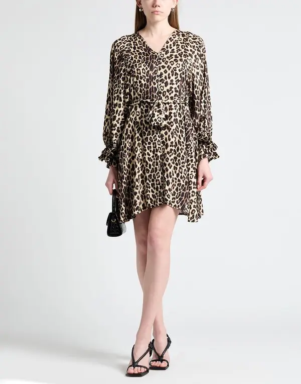 VICOLO Mini Leopard-print Viscose Dress
