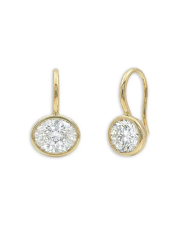 Shashi Cubic Zirconia Bezel Drop Earrings - Gold/silver