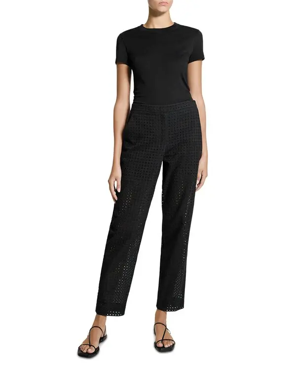 Theory Eyelet Embroidered Pants