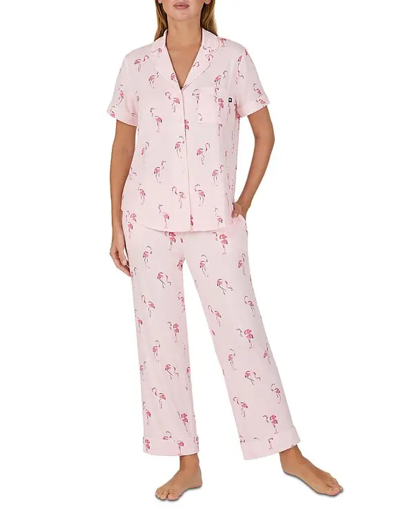 Kate Spade New York Printed Short Sleeve Long Pajama Set - Pink Multi