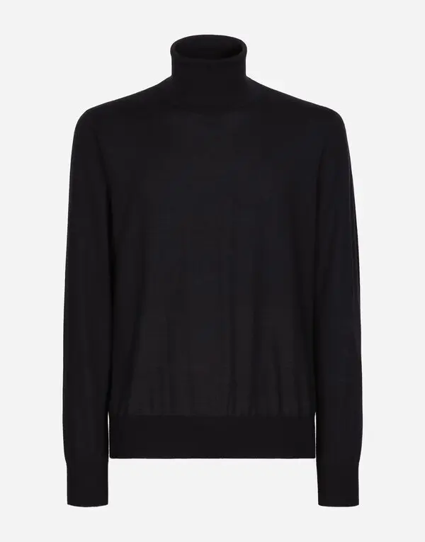 Dolce & Gabbana Extra-fine Cashmere Turtleneck Sweater - Blue