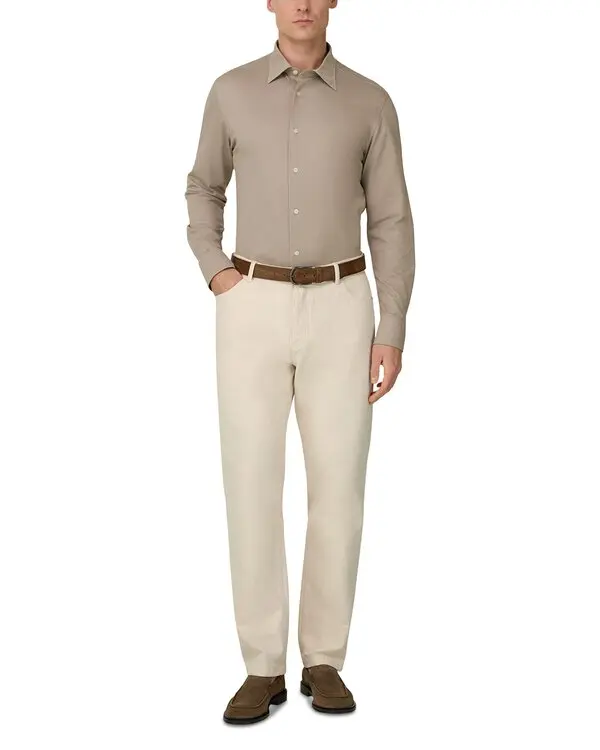 Boggi Milano Straight Fit 5-pocket Jeans - Cream