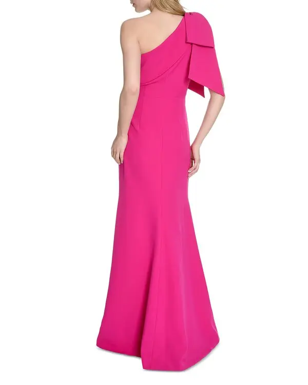 Eliza J One Shoulder Bow Gown - Magenta