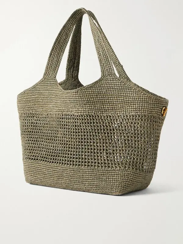 Saint Laurent Icare Maxi Raffia Tote - Green