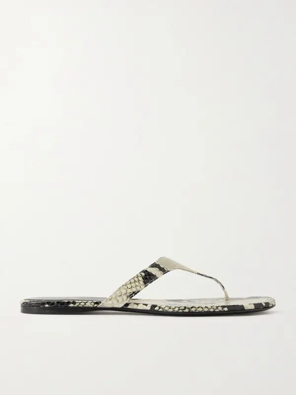 Khaite Archer Snake-effect Leather Sandals - Animal Print