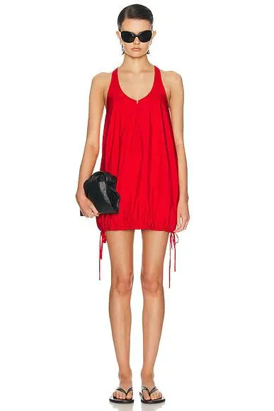 Brandon Maxwell Quinnley Scoop Neck Mini Dress