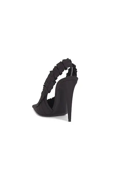 Saint Laurent Madeleine Ruffled Slingback Pumps