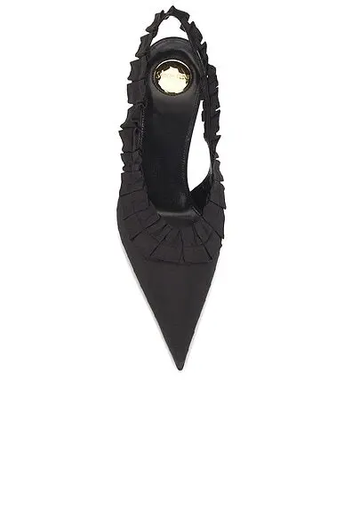 Saint Laurent Madeleine Ruffled Slingback Pumps