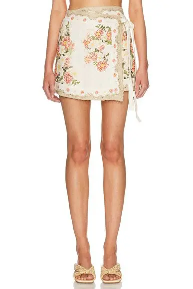 Agua Bendita Luna Mini Sarong Skirt - Paraiso