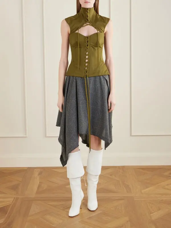 Alexander McQueen Leather Knee-high Boots With Horn-effect Heels