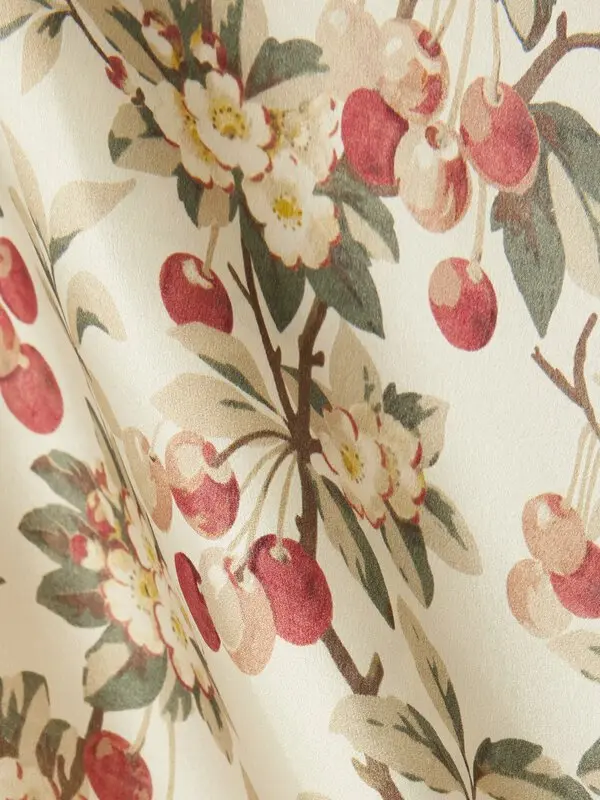DÔEN Fiona Lace-trimmed Floral-print Silk-satin Midi Dress - Multi