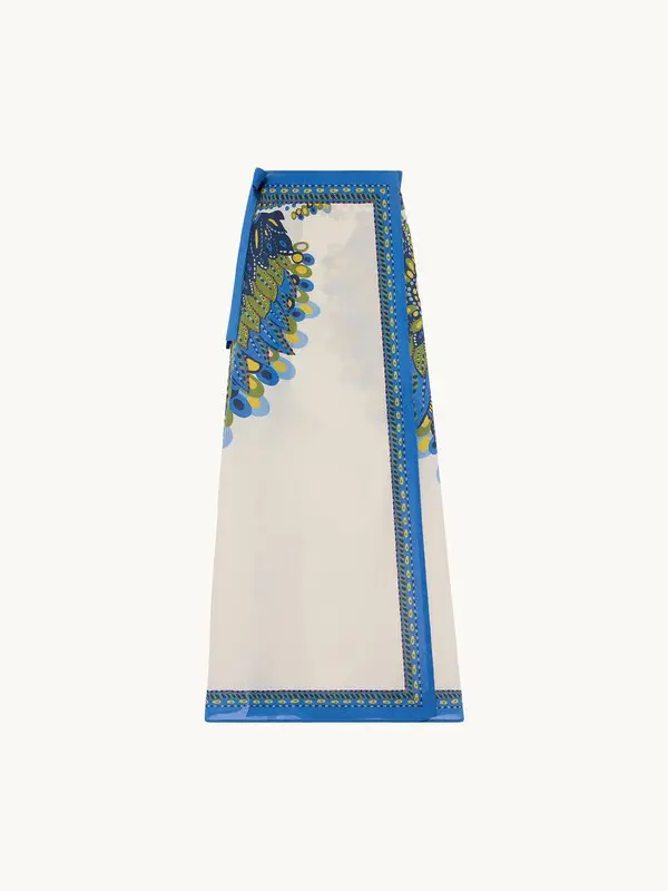 La DoubleJ Printed Cotton Voile Wrap Skirt - Chakra Placée