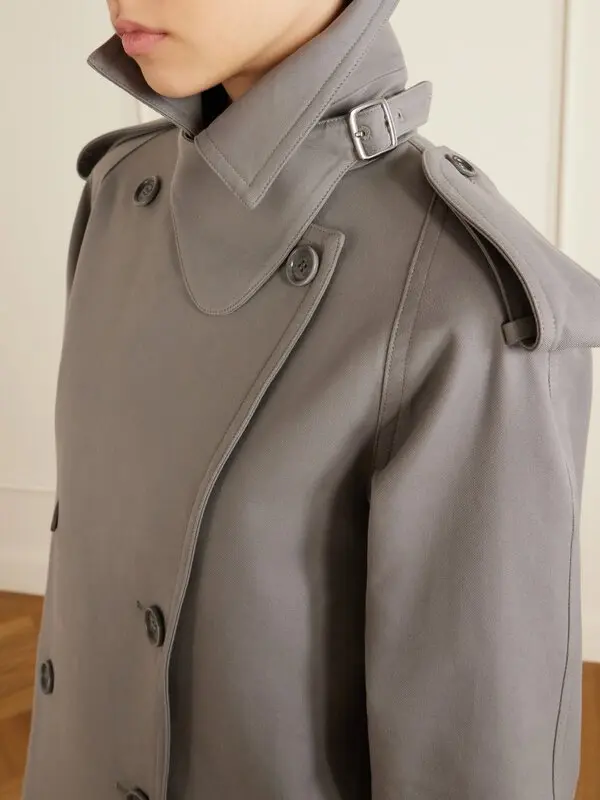 Max Mara Double-breasted Belted Cotton-gabardine Cropped Trench Jacket