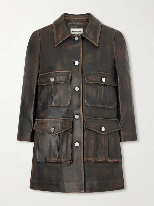 SHUSHU/TONG Leather Utility Jacket