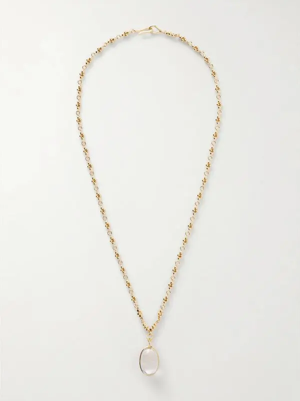 Tohum Design Rock Crystal Pendant Necklace - Gold