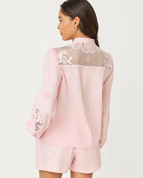 LILLY PULITZER Embroidered Long-sleeve Shirt