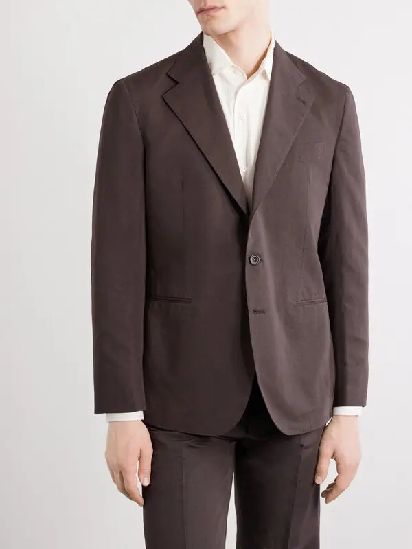 J. MUESER Cotton And Linen-blend Suit Jacket
