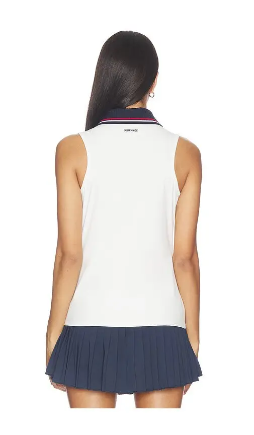 GOLD HINGE Sleeveless Polo Tank Top