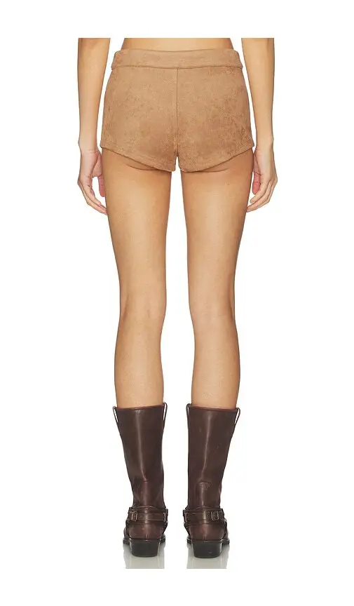 MORE TO COME Graysen Faux Suede Short - Tan