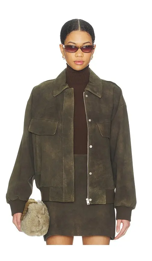 LAMARQUE Trevanna Suede Jacket - Brown