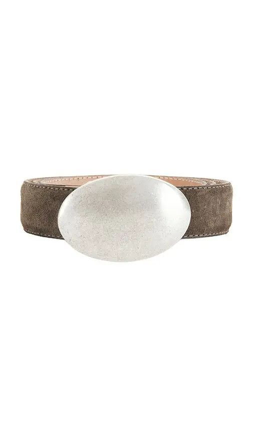 LAMARQUE Suede Leather Belt With Silver-tone Buckle