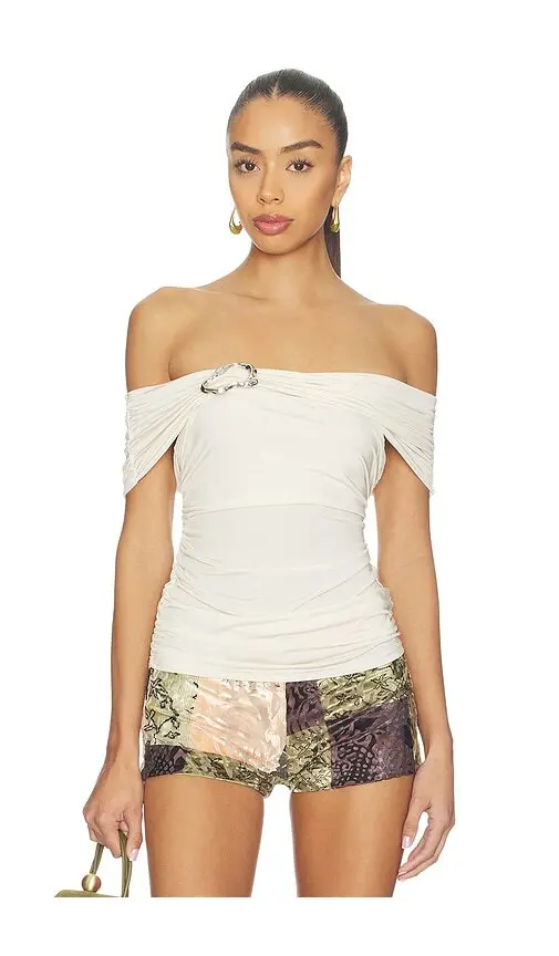 GESTUZ Laily Off Shoulder Top - Cream