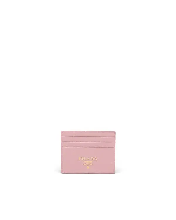 Prada Saffiano Leather Card Holder - Peach