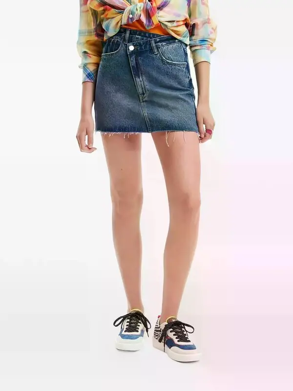 Desigual Frayed Denim Skirt