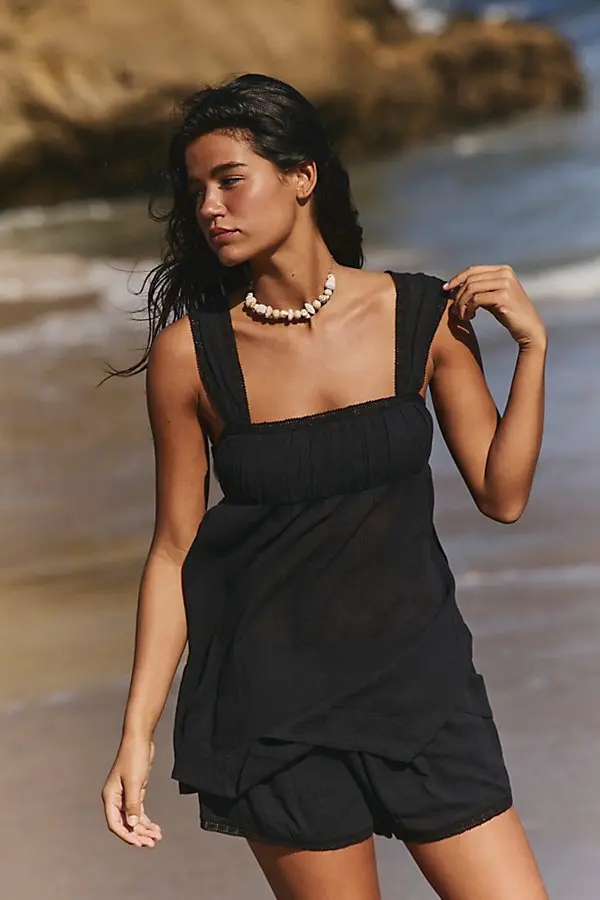 Free People Buttercup Babydoll Set - Black