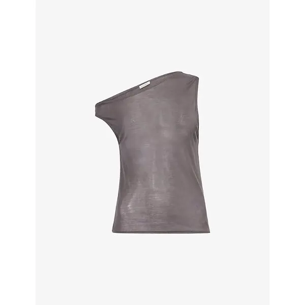 ST. AGNI One-shoulder Jersey Top - Soot