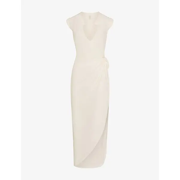 SKIMS Cotton-jersey Tie Dress - Egret