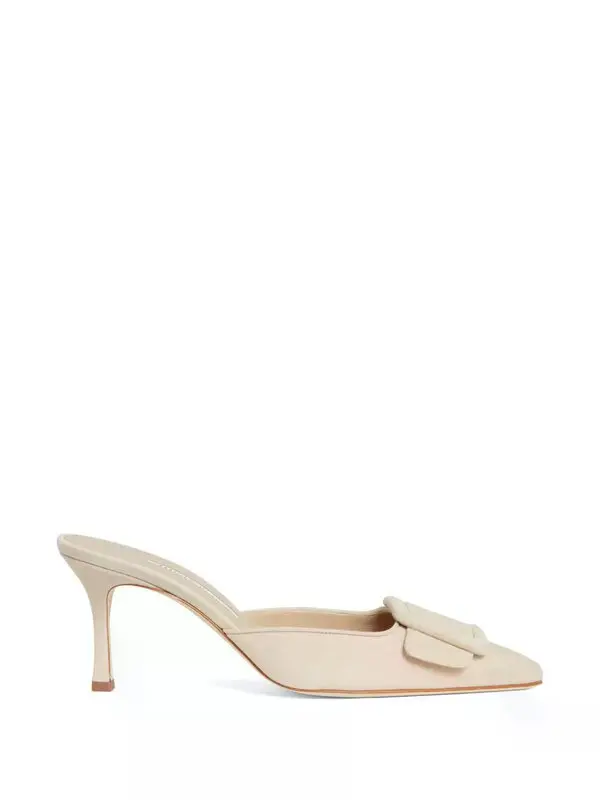 Manolo Blahnik Buckle-detail Suede Mules