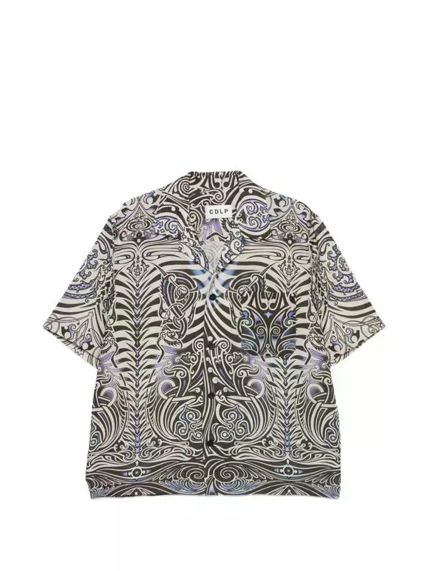 CDLP Graphic-pattern Camp-collar Shirt - Neutrals