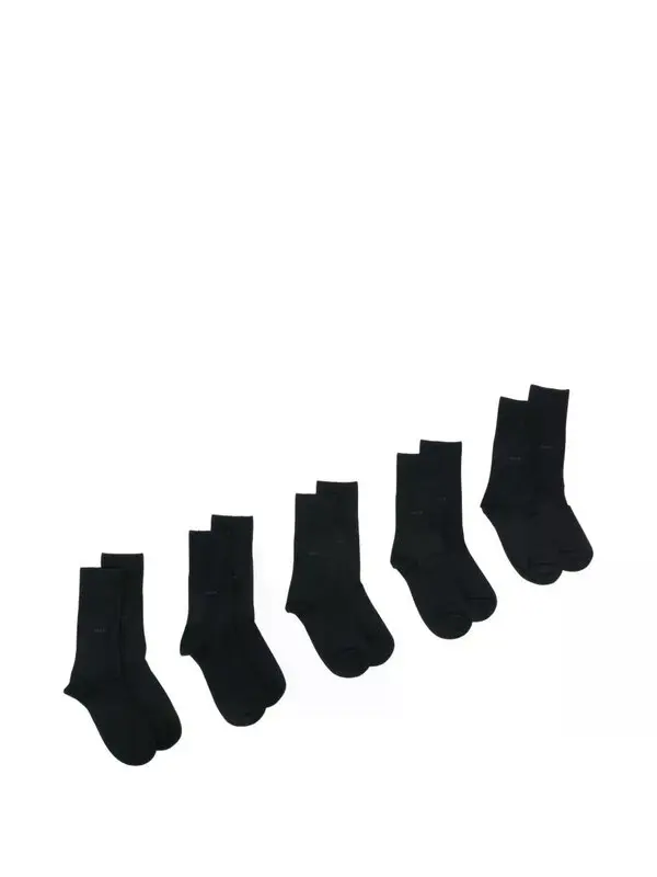 CDLP Ribbed-cuff Logo-print Socks - Blue