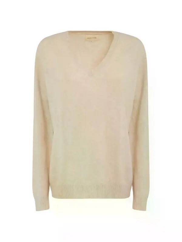 LOULOU V-neck Cashmere Sweater - Neutrals
