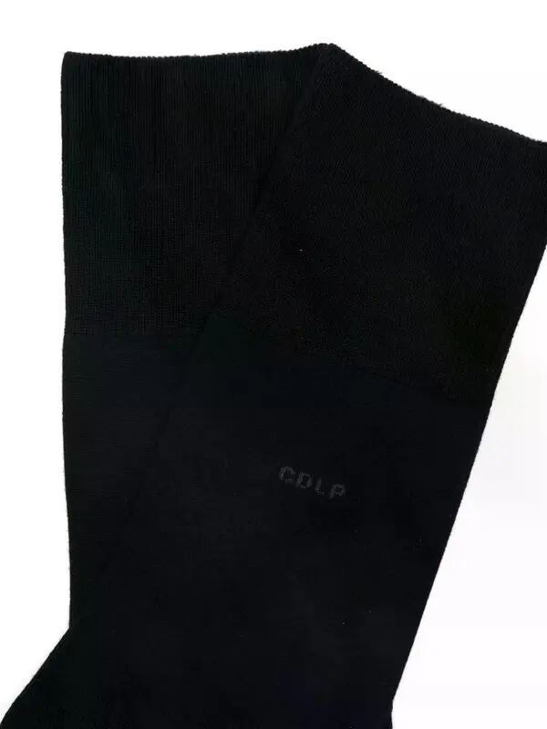 CDLP Ribbed-cuff Logo-print Socks