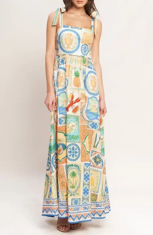 FLYING TOMATO Printed Tie-strap Sundress - Peach