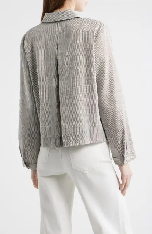 Eileen Fisher Linen Blend A-line Jacket - Wren