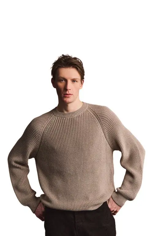 Naadam Cotton Fisherman Raglan Crewneck Sweater