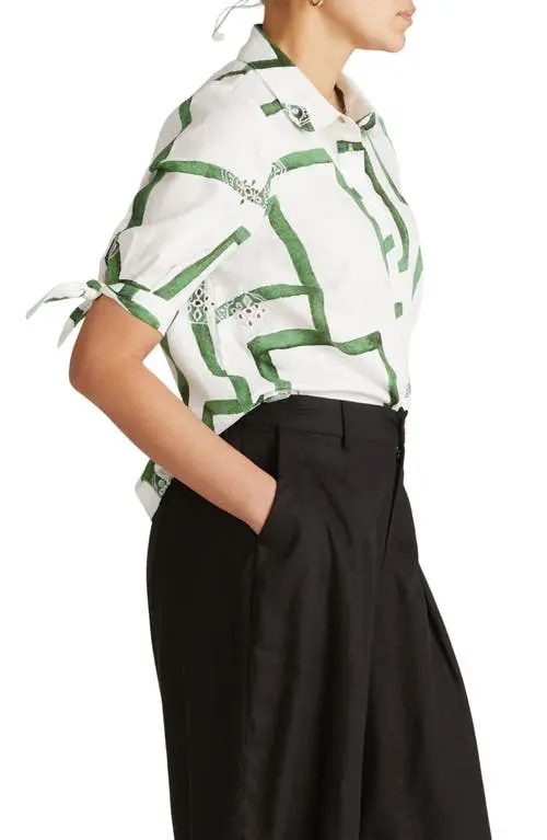 Universal Standard Linen Blend Button-up Shirt - Paintbrush