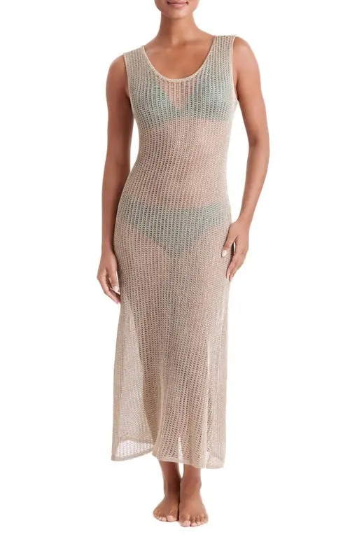 MIMI FLAMINGO Lagoon Open Stitch Midi Dress - Gld